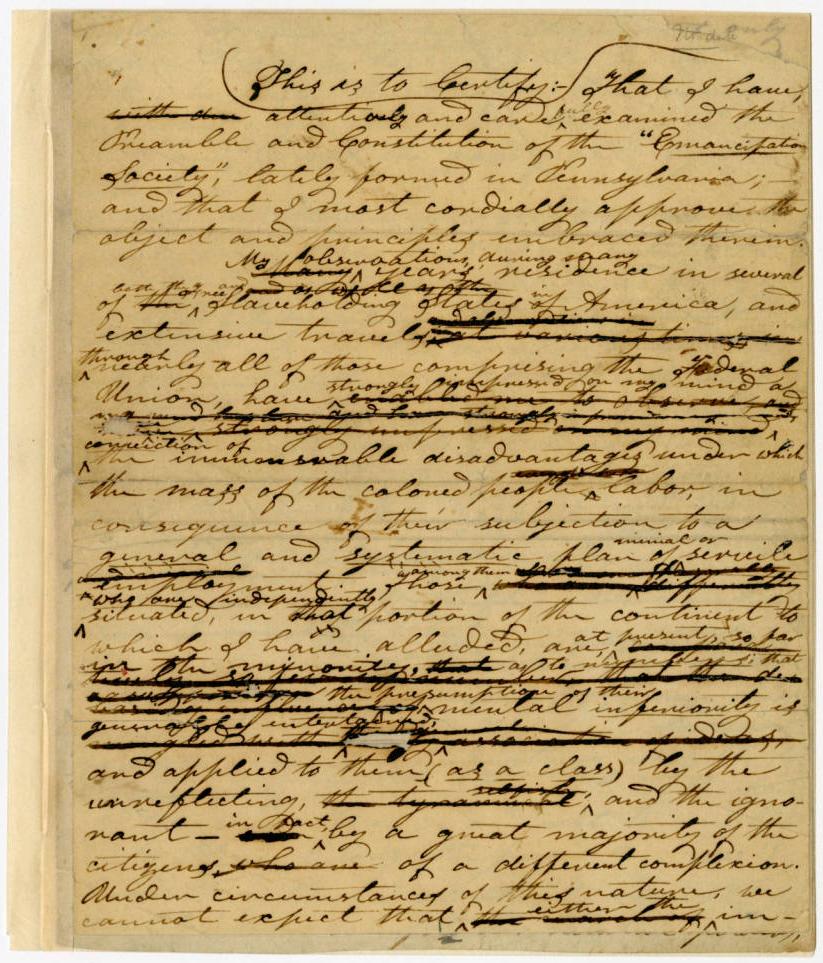 “Believe That I Still Remain, Benjamin Lundy,” Part I